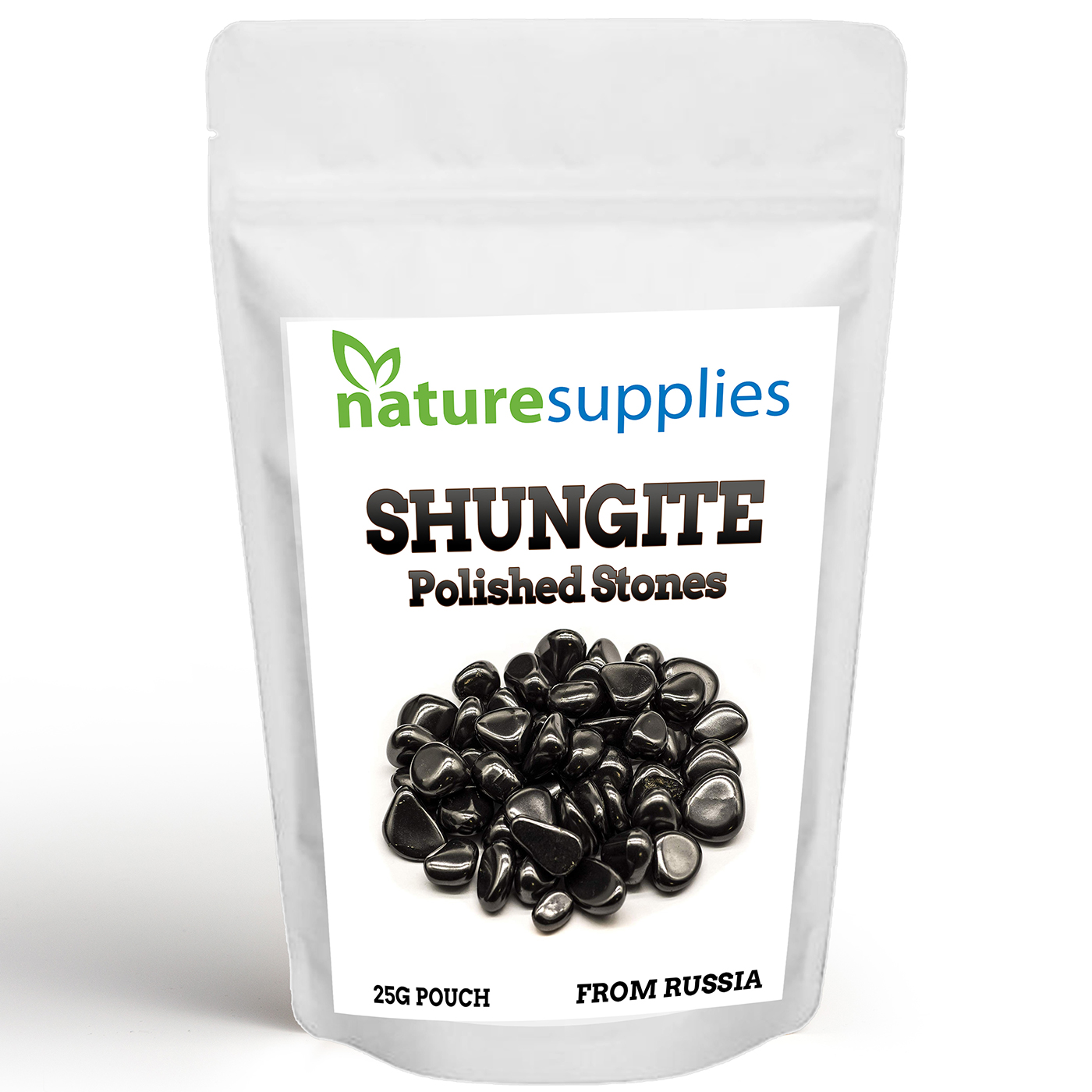 Shungite Polished Pebbles 2-4cm | 25g, 50g, 100g Pouch | Naturesupplies