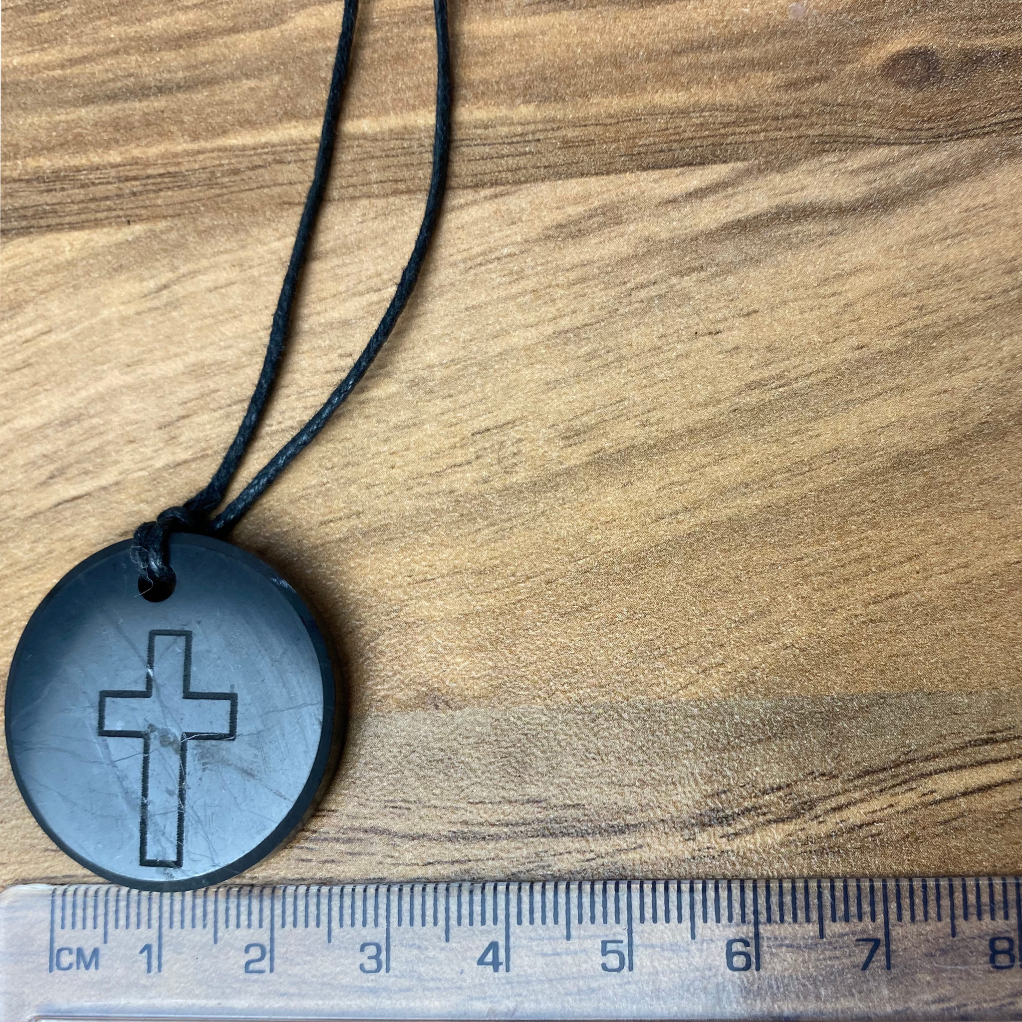 Shungite Pendant With Engraving "Cross" | Naturesupplies